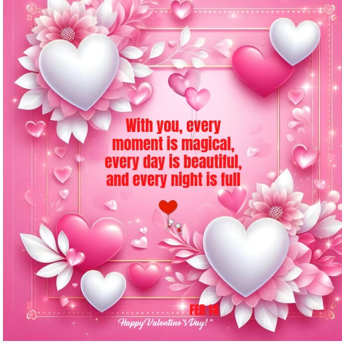 Copy of Red Pastel Love Valentine's Message Text Instagram Post | PosterMyWall