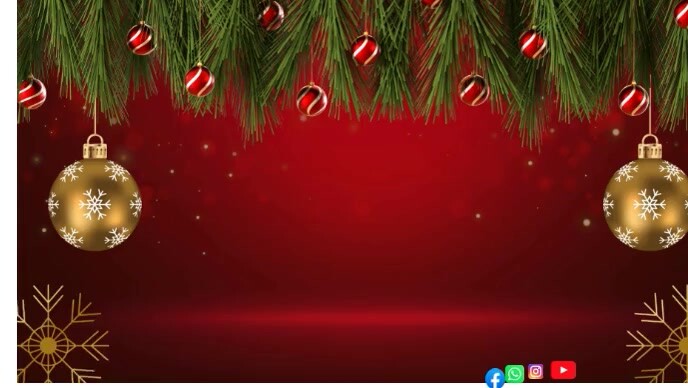Red Pastel Merry Christmas Youtube Thumbnail Template | PosterMyWall