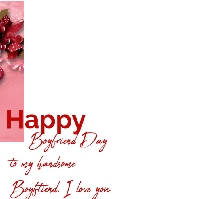 Red Pastel National Boyfriend Day Instagram Post Template | PosterMyWall