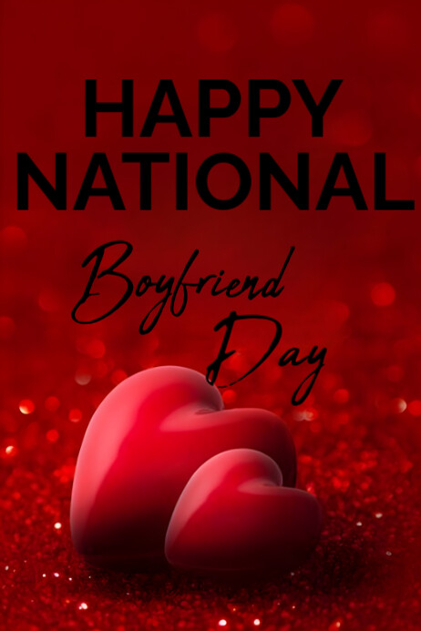 Red Pastel National Boyfriend Day Poster Template | PosterMyWall
