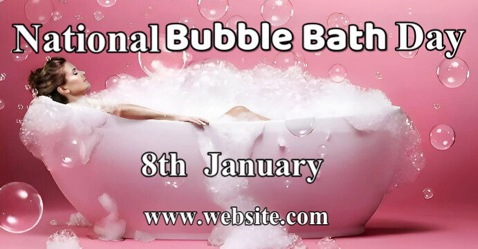 Copy of Red Pastel National Bubble Bath Day Facebook Event Cover ...