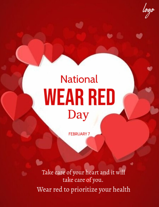 Copy of Red Pastel National Wear Red Day Flyer (us Letter) | PosterMyWall