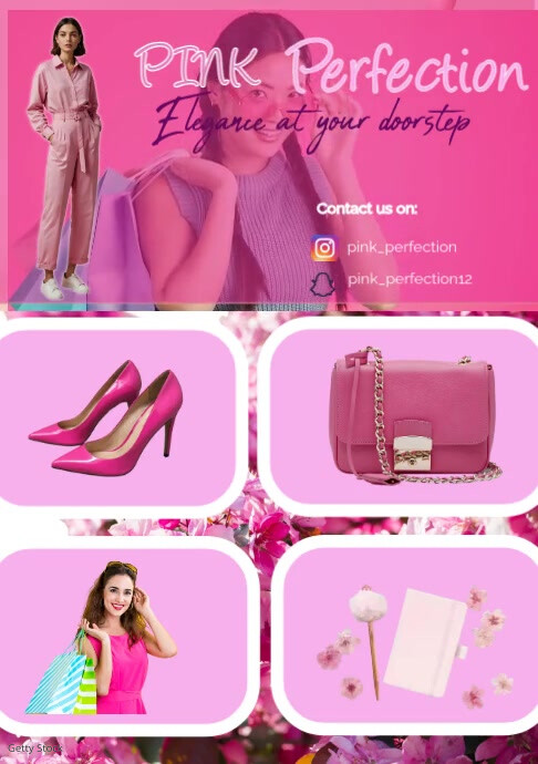 Red Pastel Pink Shopping A5 Template | PosterMyWall