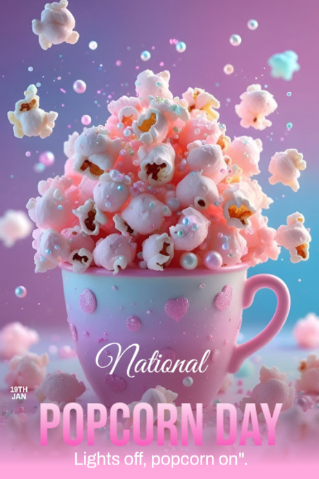 Red Pastel Popcorn Day Poster Template | PosterMyWall