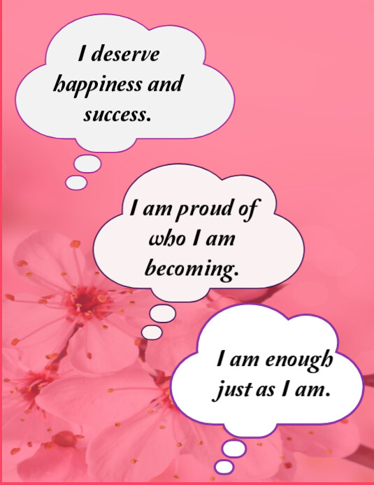 Red Pastel Self Love Daily Affirmation Cards Flyer (us Letter) Template ...
