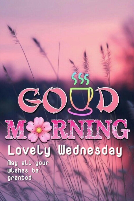Red Pastel Wednesday Morning Banner 4' × 6' Template | PosterMyWall