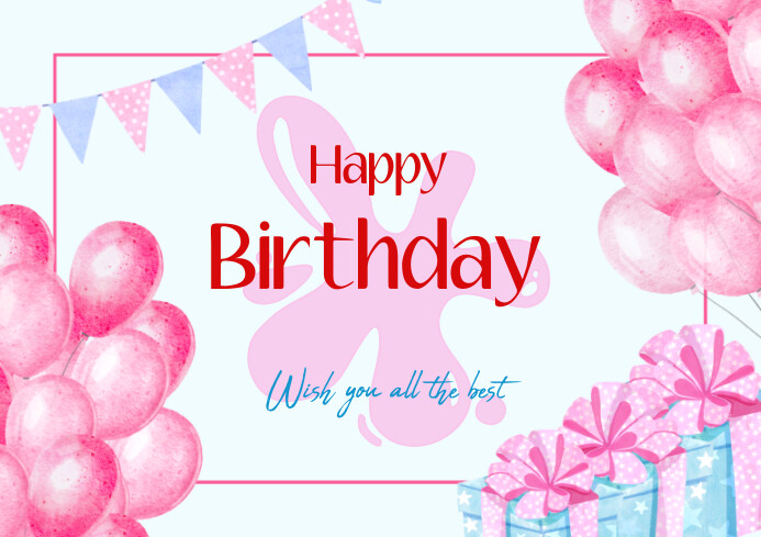 Red pink blue birthday template | PosterMyWall