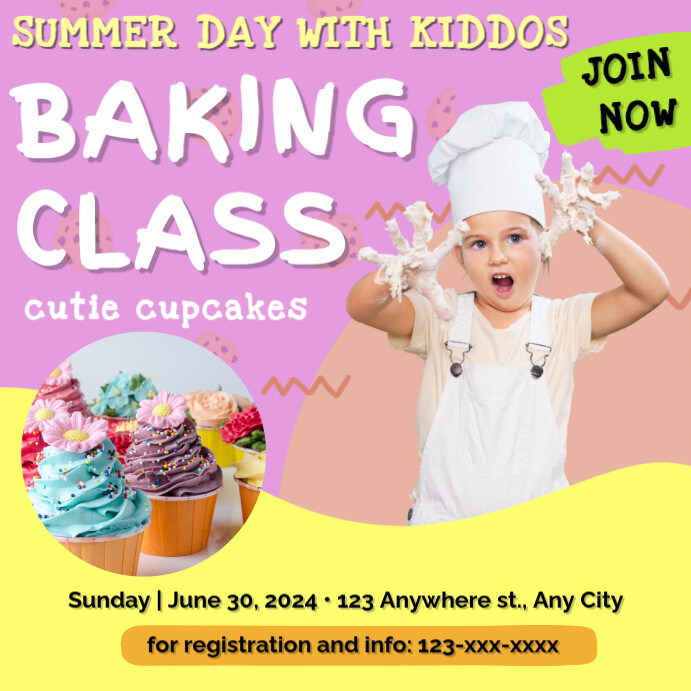 Copy of Red Pink Joyful Baking Class Instagram Post | PosterMyWall