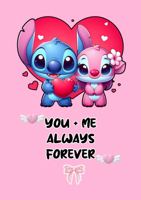 Red Pink Valentine Card A5 Template | PosterMyWall