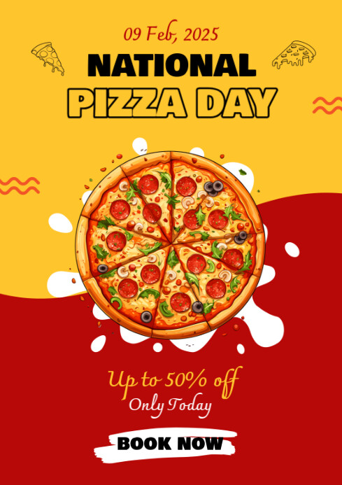 red pizza animated promotion Template | PosterMyWall
