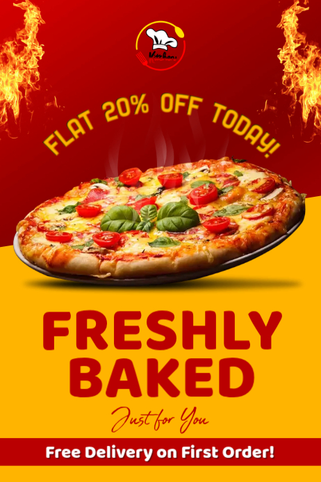 Red Pizza Promotion Poster Template | PosterMyWall
