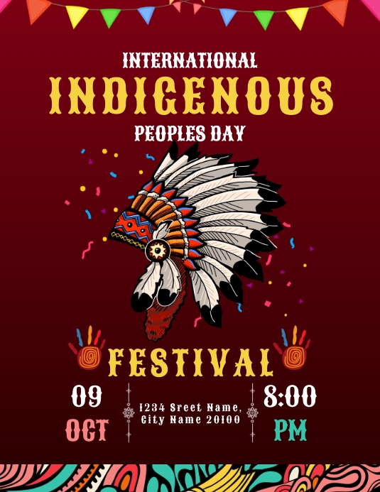 Copy of Red Playful Indigenous Peoples Day Festival | PosterMyWall