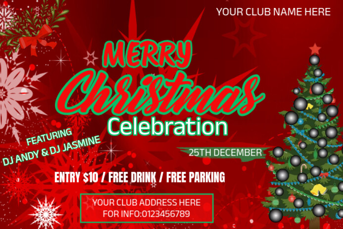Red Profesional Christmas Party Poster Template | PosterMyWall