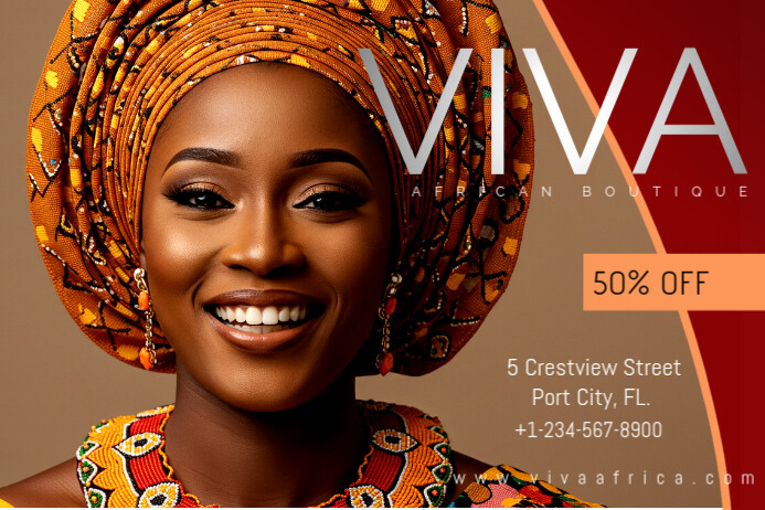 Red Professional African Fashion Poster Template | PosterMyWall