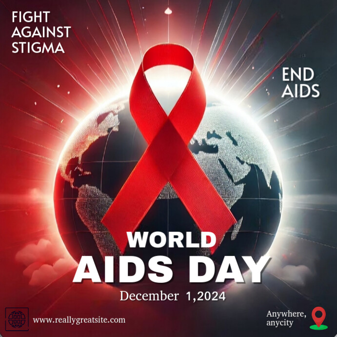 Red Professional Aids Day Instagram Post Template | PosterMyWall