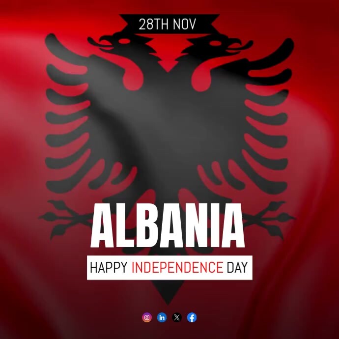 Red Professional Albani International Post Template | PosterMyWall