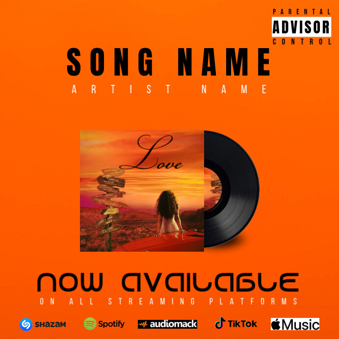 Red Professional Album Cover Instagram Post Template | PosterMyWall