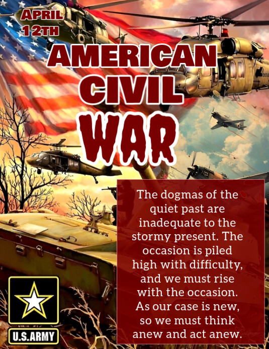 Red Professional American Civil War Flyer (us Letter) Templat ...