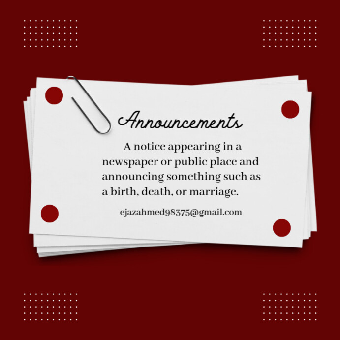 Red Professional Announcement Background Instagram Post Template ...