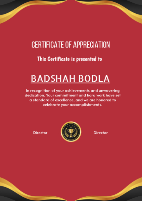 Red Professional Appreciation Certificate Design Templates A2 ...