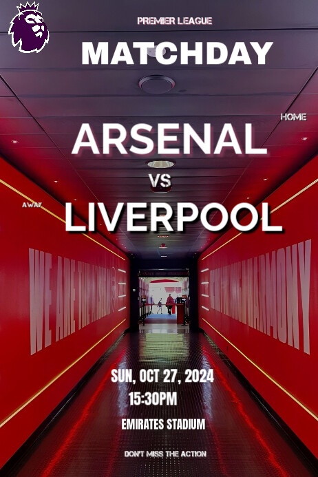 Copy of Red Professional Arsenal Vs Liverpool Poster | PosterMyWall