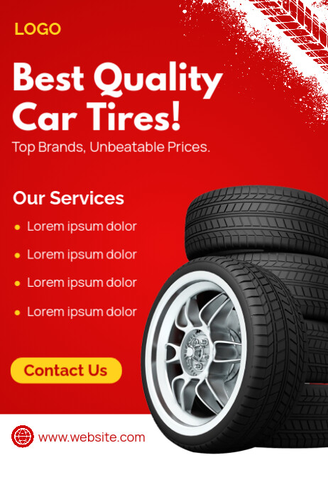 Copy of Red Professional Auto Tire Service Poster | PosterMyWall