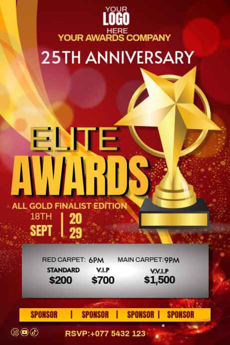 Copy of Red Professional Awards Ceremony Poster | PosterMyWall