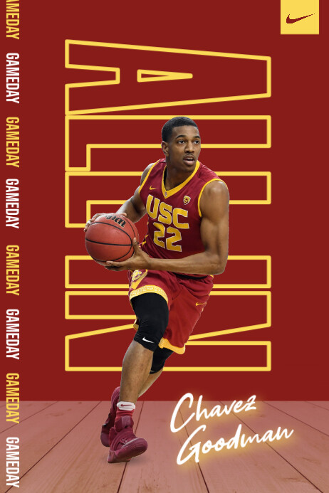 Copy of Red Professional Basketball Gameday Poster | PosterMyWall