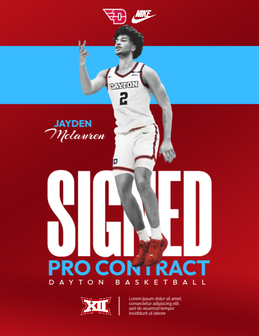 Red Professional Basketball Player Signing Flyer (us Letter) Template ...