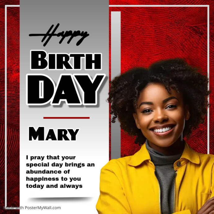 Plantilla de Red Professional Birthday Flyer Square (1:1) | PosterMyWall