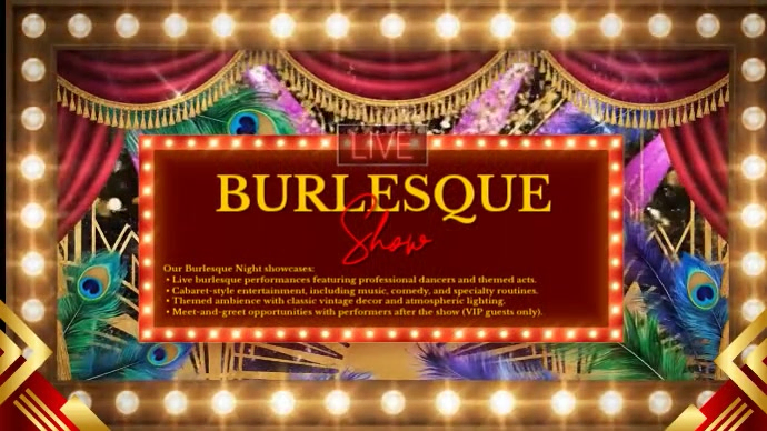 Red Professional Burlesque Show 2025 Digital Display (16:9) Template ...