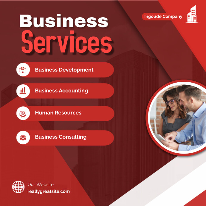 Copy of Red Professional Business Services Instagram | PosterMyWall