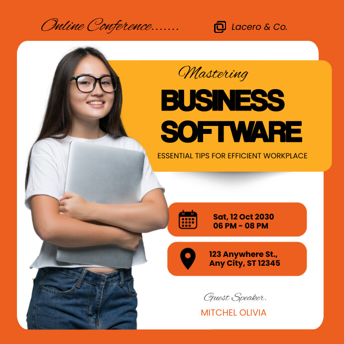 Red Professional Business Webinar Square Template | PosterMyWall