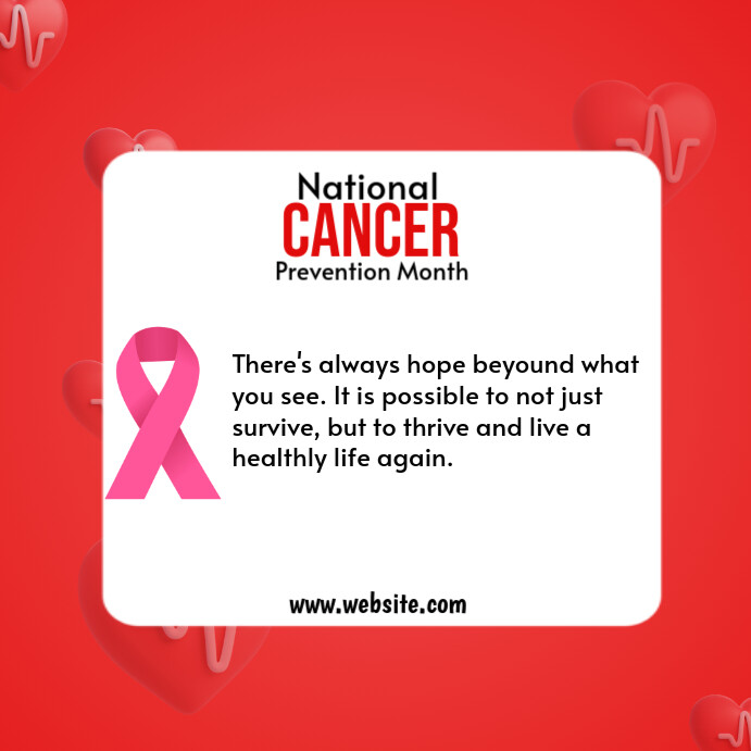Copy of Red Professional Cancer Awareness Instagram Post | PosterMyWall