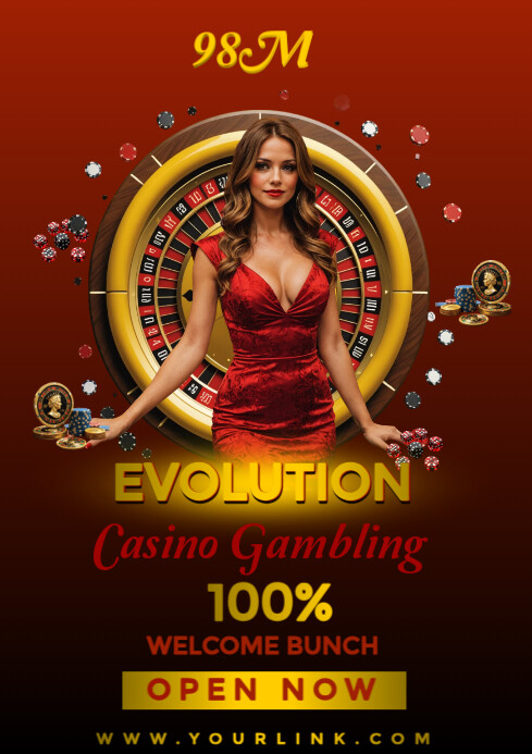 Red Professional Casino Evolution Gambling Bunus Offer A4 Template | PosterMyWall