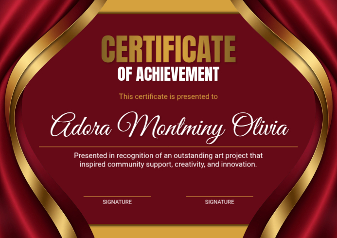 Red Professional Certificate of Achievement A4 Template | PosterMyWall