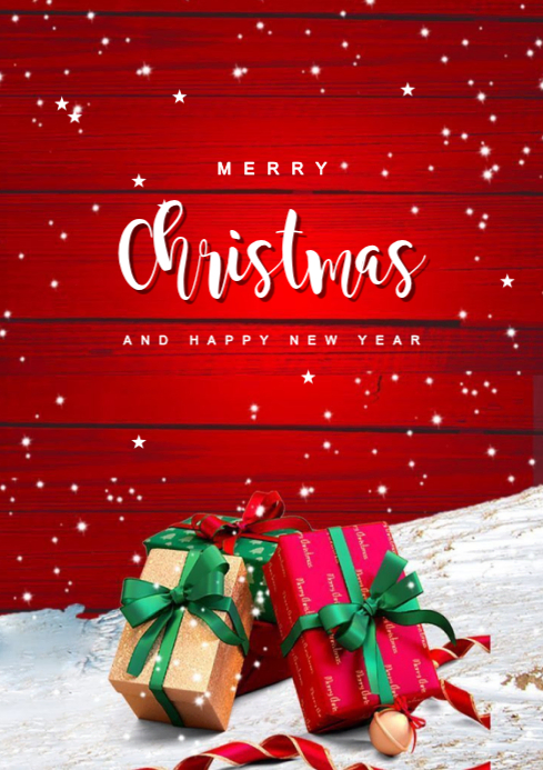 Red Professional Christmas A3 Template | PosterMyWall