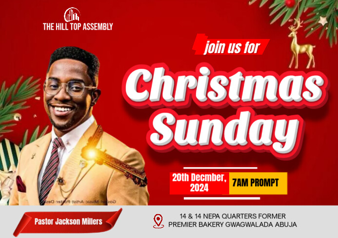 Red Professional Christmas A5 Template | PosterMyWall