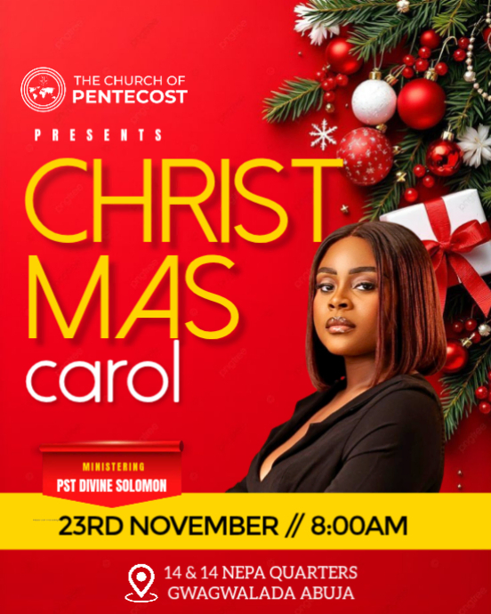 Red Professional Christmas Carol Instagram Portrait Template | PosterMyWall