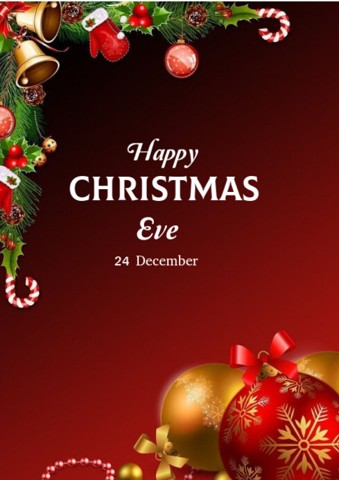 Red Professional Christmas Eve Template A4 | PosterMyWall