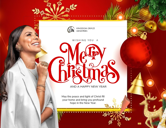 Red Professional Christmas Wishes Christmas Greeting Card , Church ...