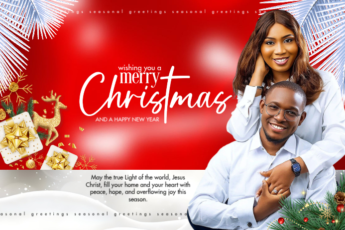 Red Professional Christmas Wishes Greeting Card, Church Christmas ...