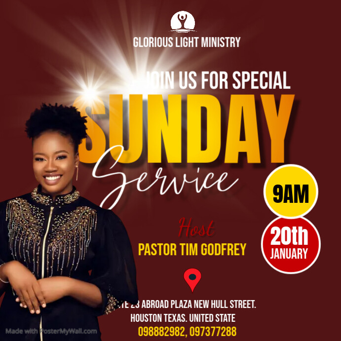 Red Professional Church, Church Conference, Church Event Flyer, Revival ...