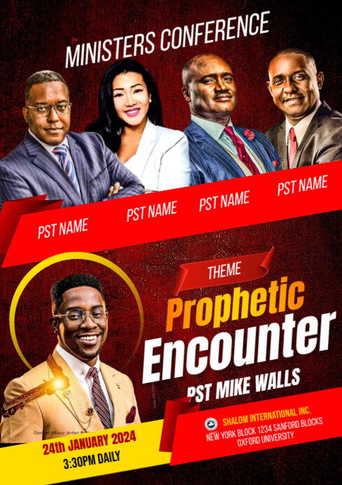 Red Professional Church A4 Template | PosterMyWall