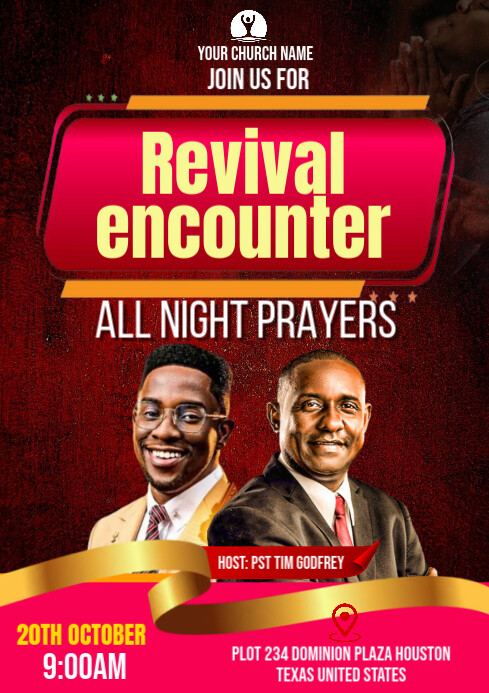 Red Professional Church A4 Template | PosterMyWall