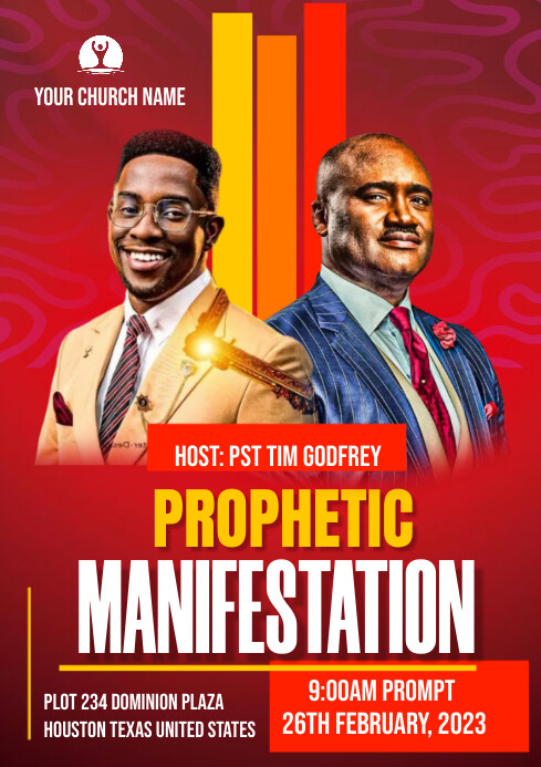 Red Professional Church A4 Template | PosterMyWall