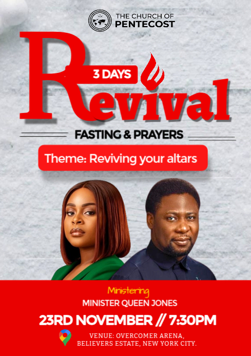 Red Professional Church A4 Template | PosterMyWall