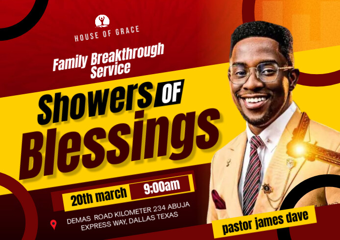 Red Professional Church A4 Template | PosterMyWall