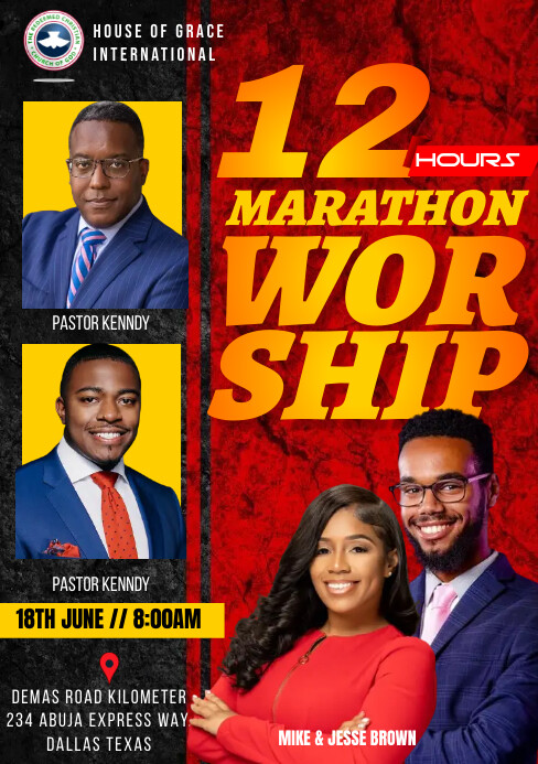 Red Professional Church A5 Template | PosterMyWall