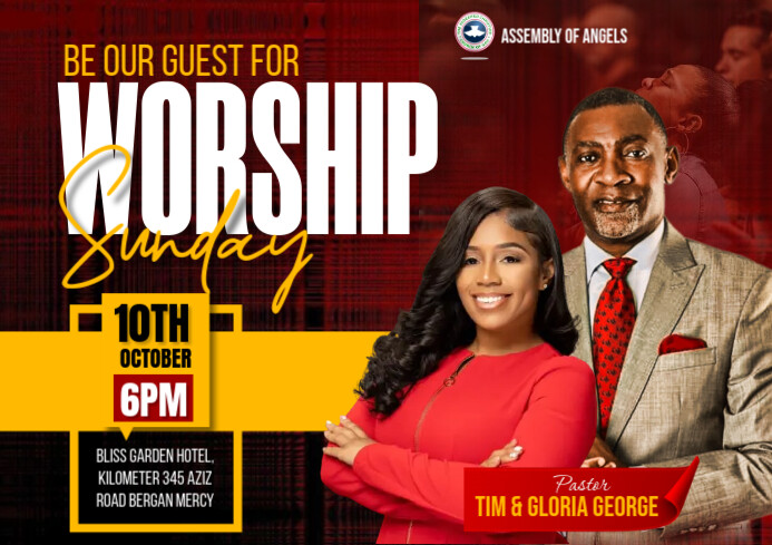 Copy of Red Professional Church Flyer A4 | PosterMyWall